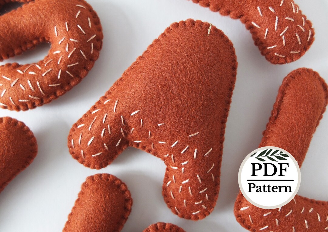 Felt Alphabet PDF Pattern. PDF Pattern. Felt Plushie DIY. Desert Scene ...