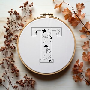 Space Alphabet, Hand Embroidery Pattern Pdf, PDF Pattern, Galactic ...