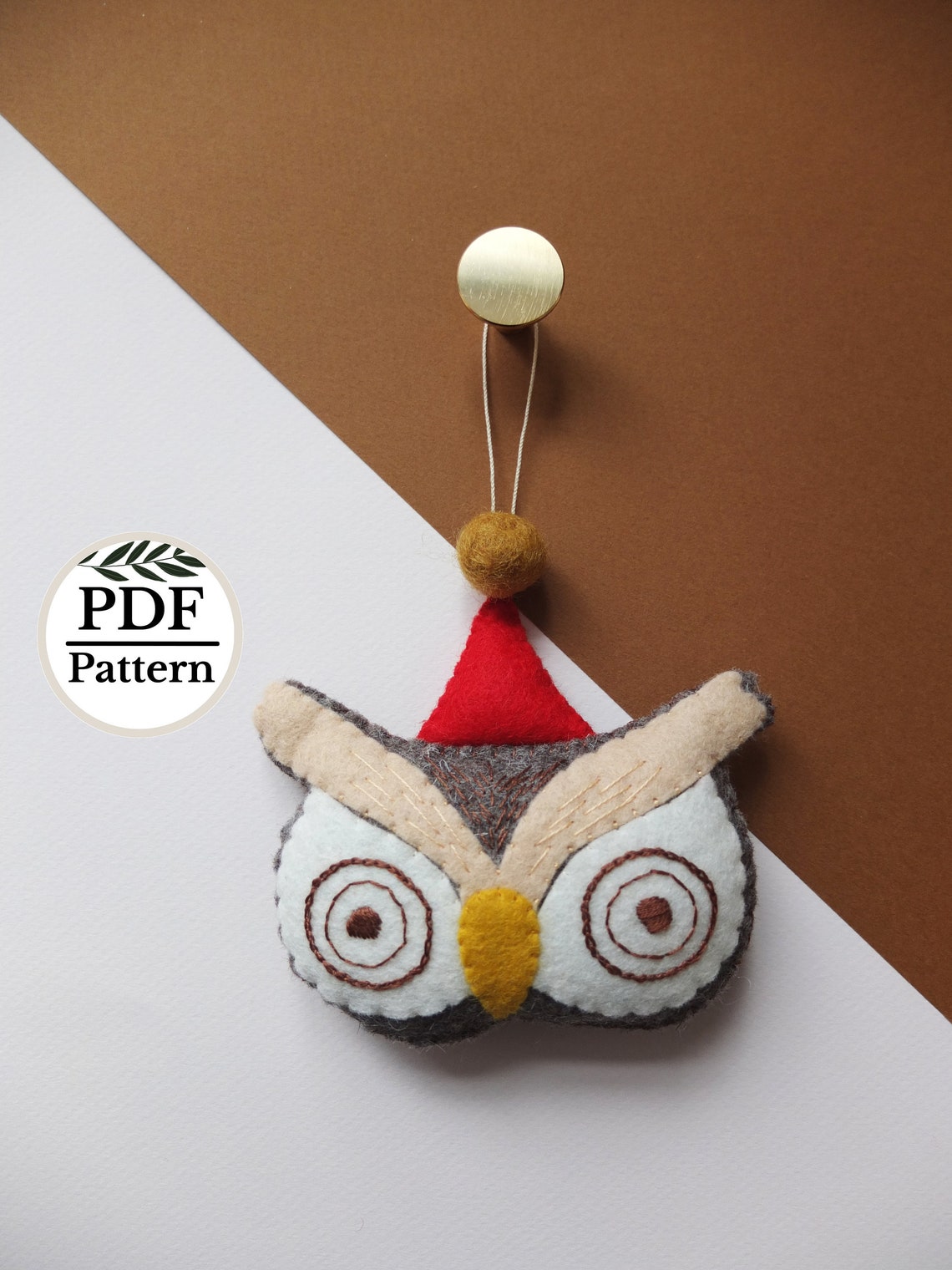Christmas Felt Owl Ornament, PDF Pattern, Christmas Craft, Christmas ...