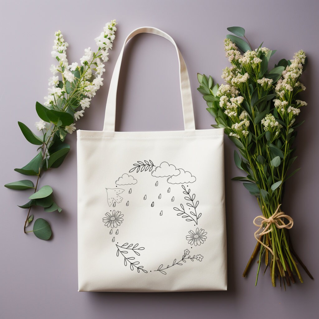 April Showers Hand Embroidery Pattern: Spring Floral Wreath (PDF ...