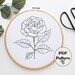 Rose Pattern, Hand Embroidery Pattern, PDF Pattern, Embroidery Pattern ...