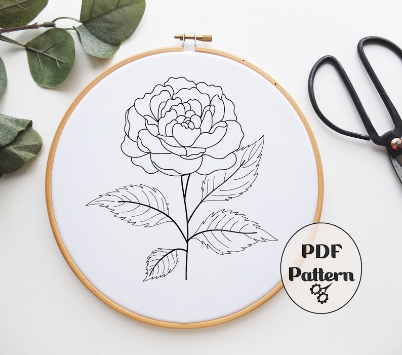 Rose Pattern, Hand Embroidery Pattern, PDF Pattern, Embroidery Pattern ...