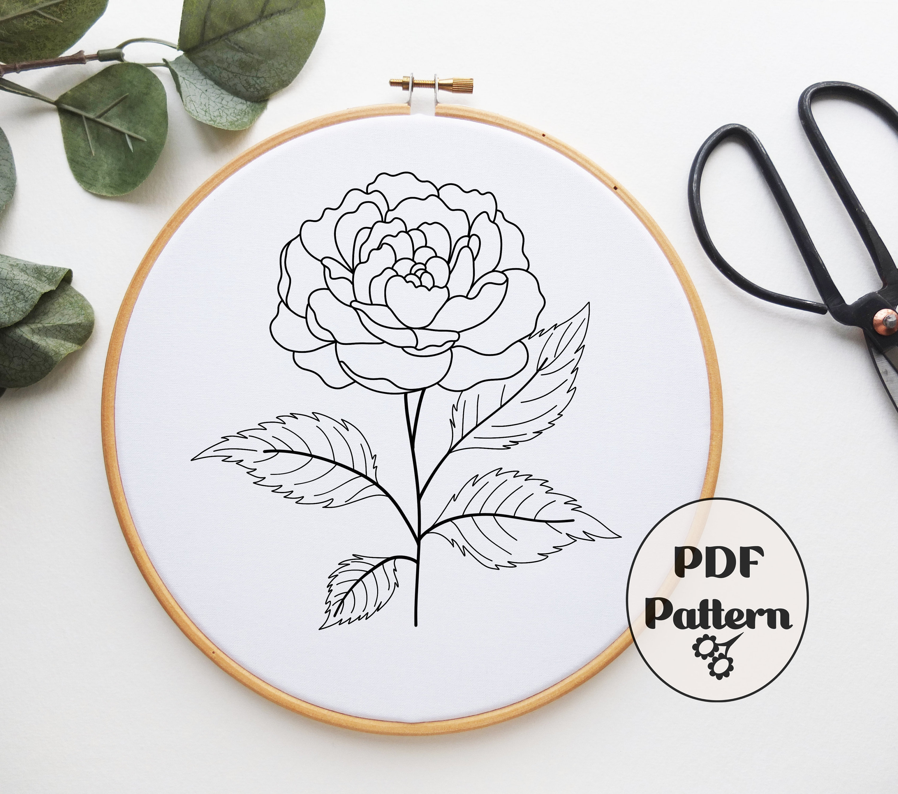 Rose Pattern, Hand Embroidery Pattern, PDF Pattern, Embroidery Pattern ...