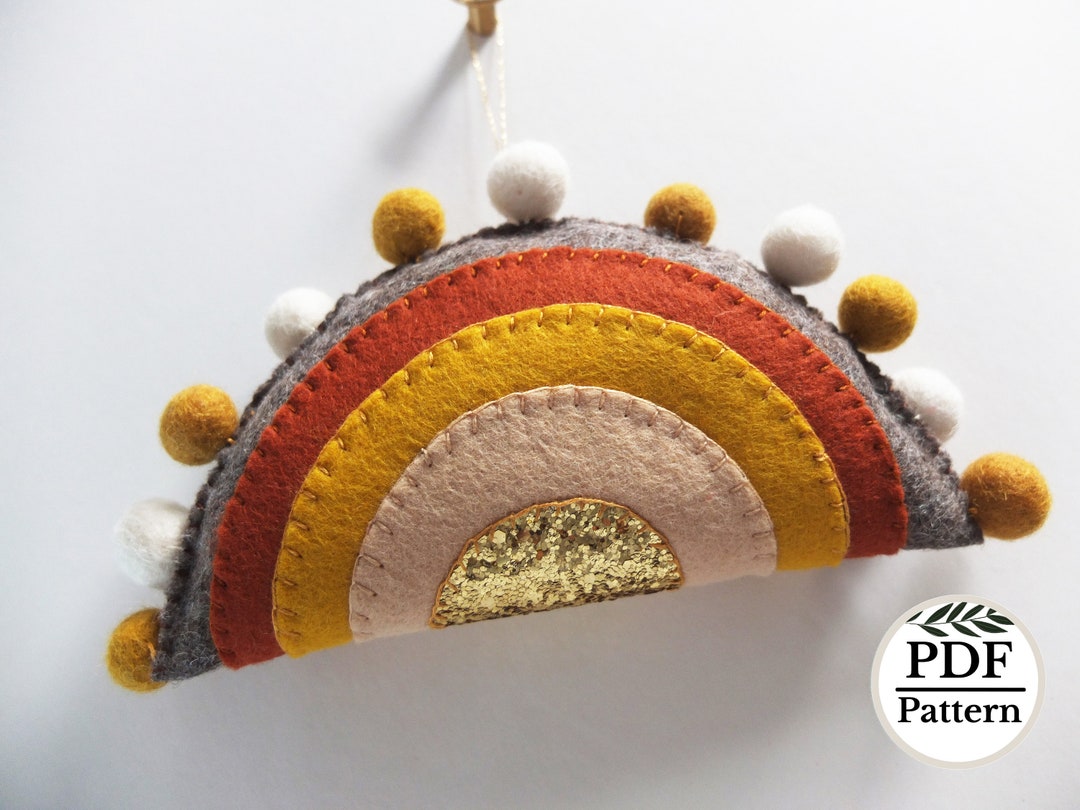 Felt Pom Pom Rainbow PDF, Digital Pattern, Instant Download Pattern ...