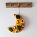 Felt Floral Moon, Felt Moon, Hanging Moon, Felt Crescent Moon, Summer ...