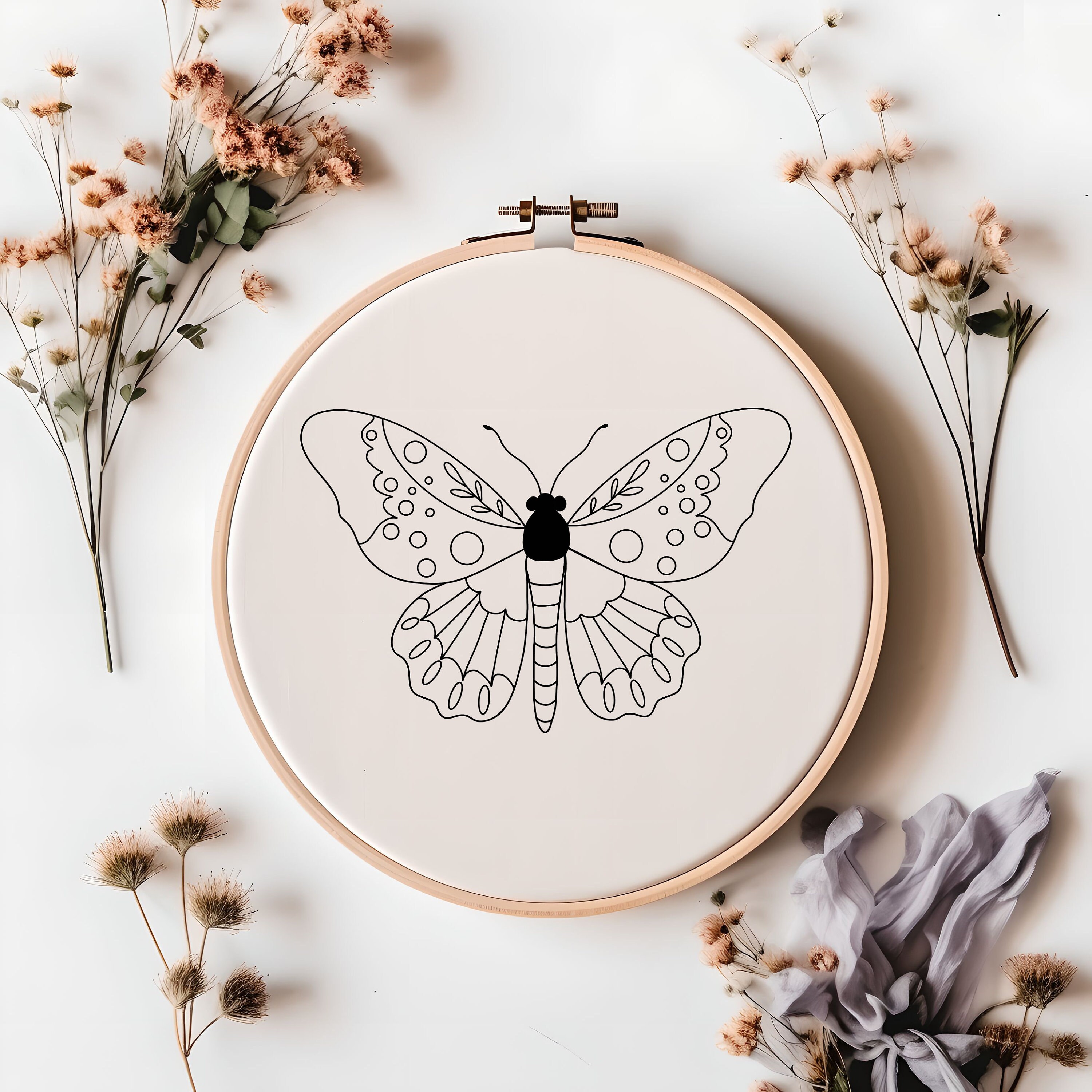 Butterfly Embroidery Pattern, Hand Embroidery Pattern, PDF Pattern ...