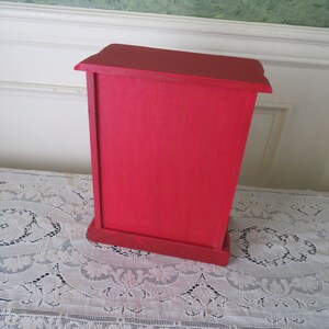 Rustic Vintage Shabby Chic Red Painted Wooden Jewelry Box Asian ...