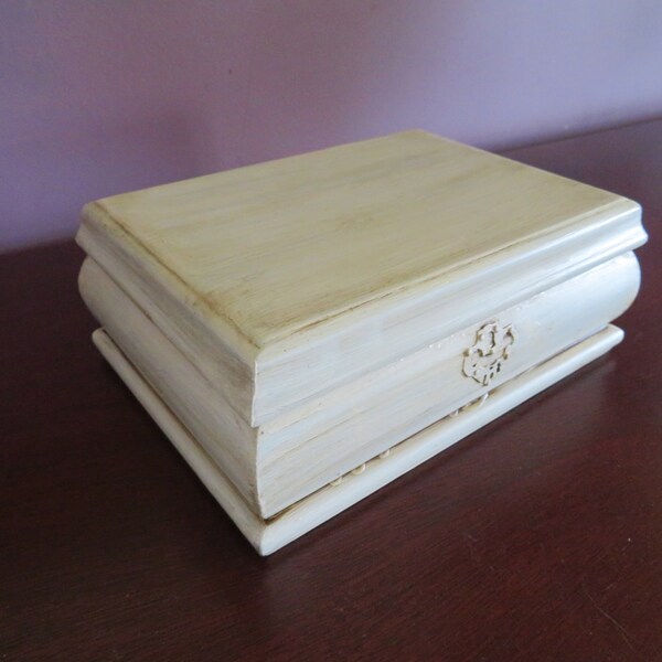 White Distressed Box - Etsy