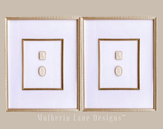 Framed Intaglio Art Pair of Large Framed Plaster Intaglios in - Etsy