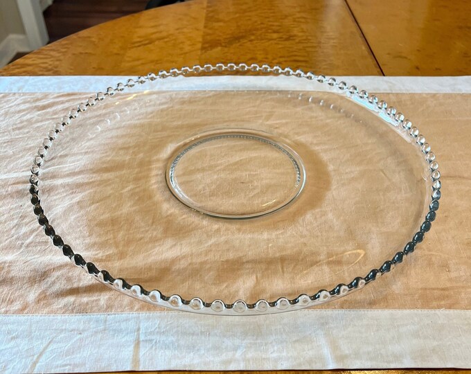 Vintage Large Imperial Glass Candlewick Torte Plate, Beaded Glass ...