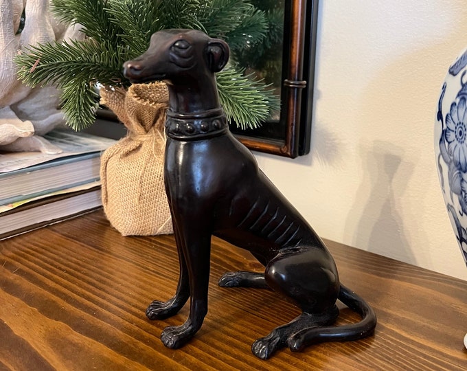 Antique Bronze Greyhound Sculpture, Cold Cast Whippet Statue - Etsy