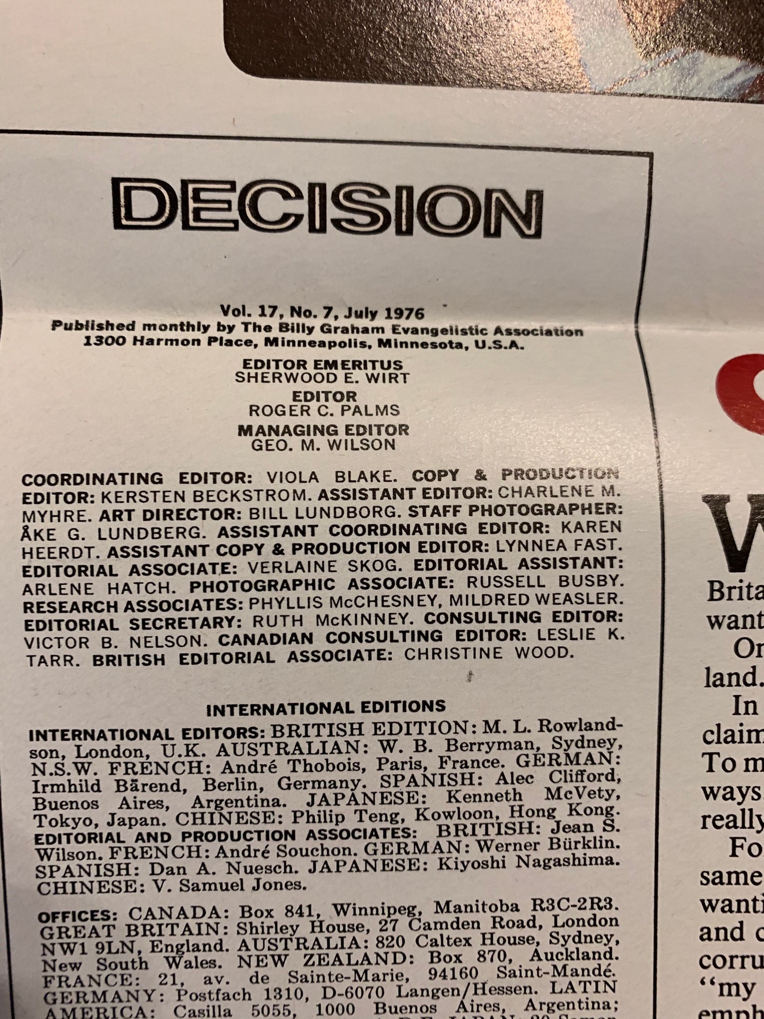 1976 Decision Magazine Billy Graham Bicentennial Newsletter | Etsy