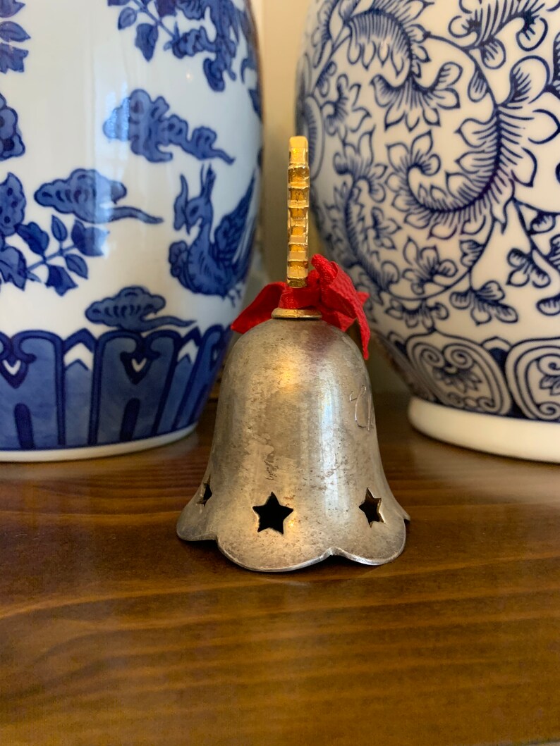Vintage Silver Christmas Bell Vintage Brass Bell Rustic Bell - Etsy