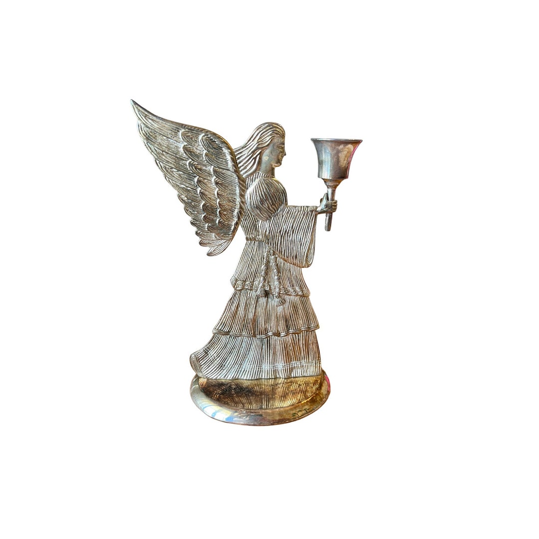 Vintage International Silver Angel Candle Holder, 9” Figural Angel ...