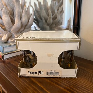 Culver Vineyard Double Old Fashioned Glasses, MCM Gold and Silver Grape ...