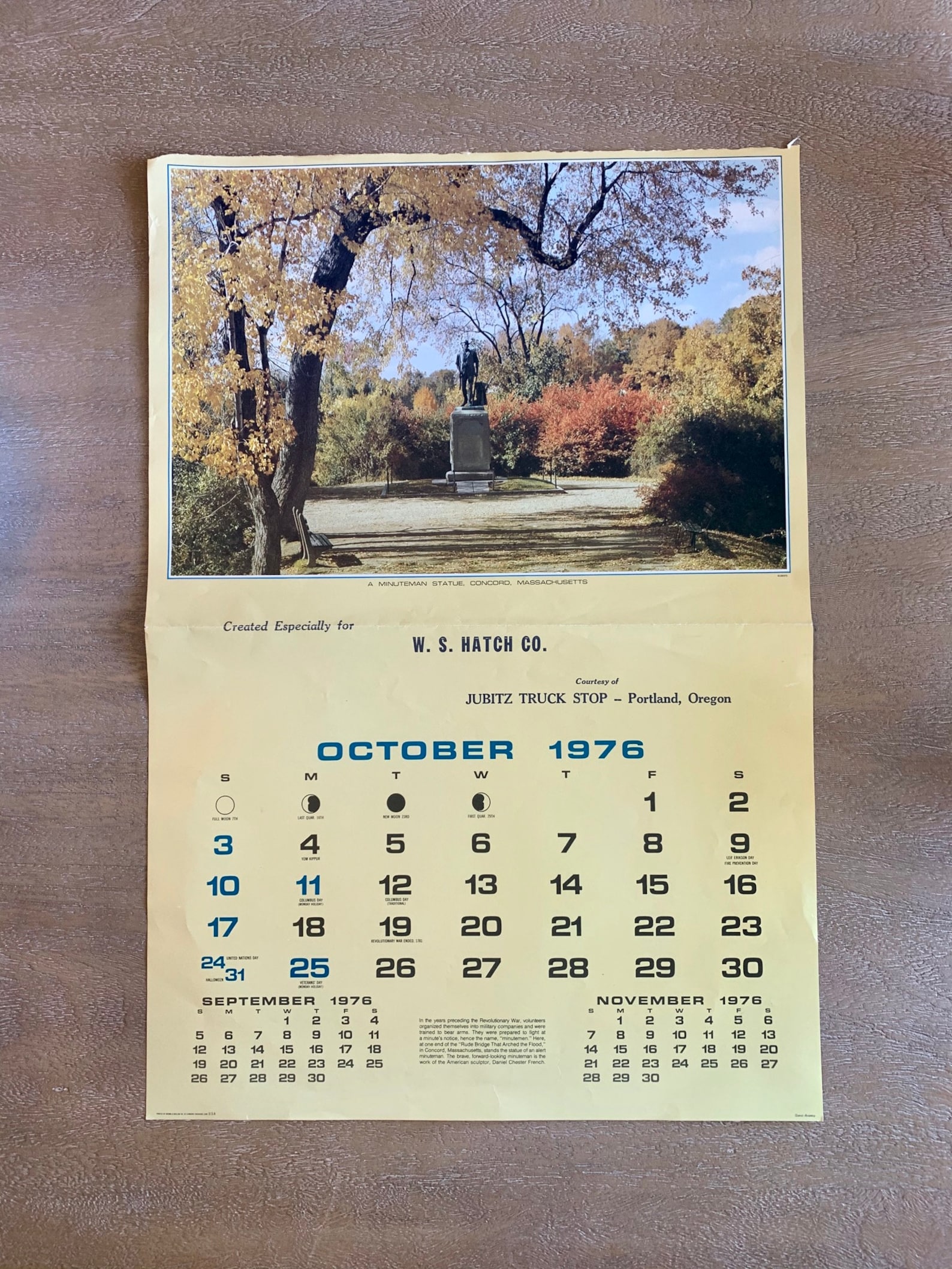 Vintage 1976 Hatch Co Bicentennial Calendar Page Vintage - Etsy