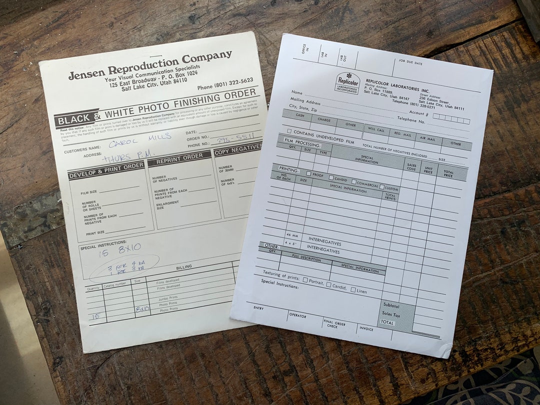 Vintage Film Developing Lab Order Envelopes, Photo Finishing Order, Tv ...
