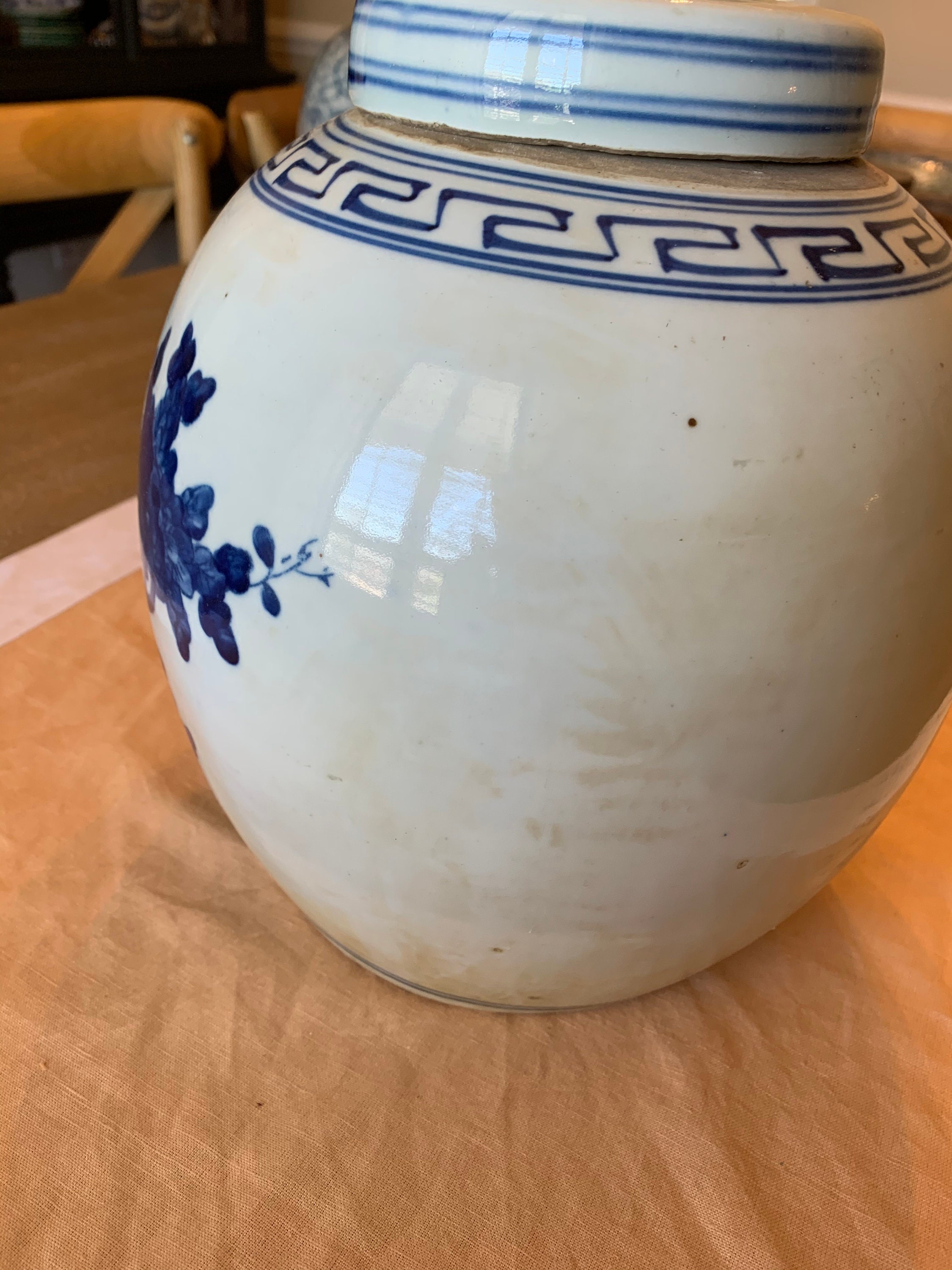 Large Blue and White Ginger Jar With Lid Ceramic Vase Bird | Etsy