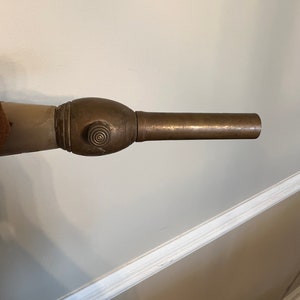 Mid Century Muzzleloader Powder Horn With Brass Valve and Leather Strap ...