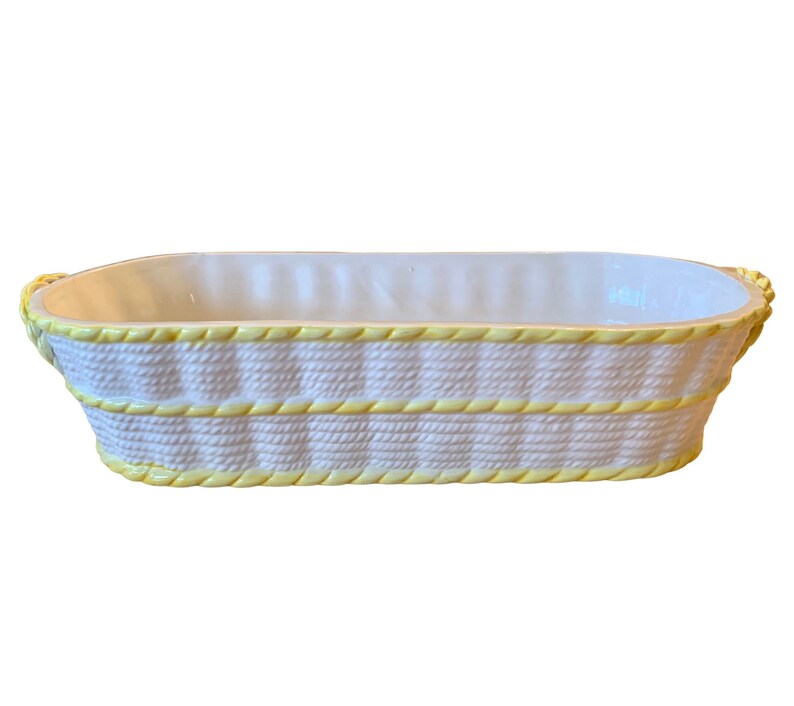 Vintage Italian Ceramic Woven Bread Basket | Etsy