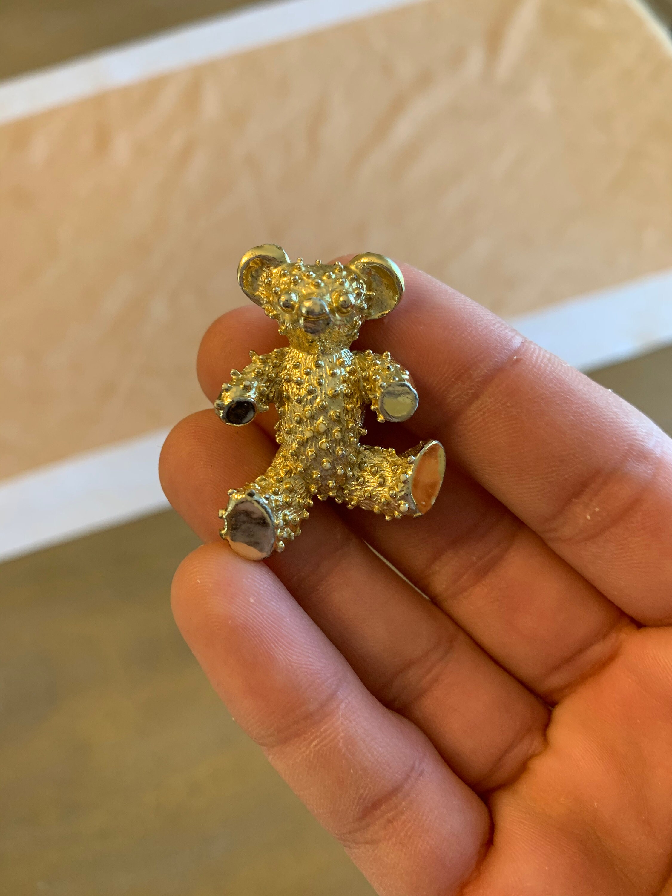 Vintage Gerrys Gold Teddy Bear Brooch Pin | Etsy