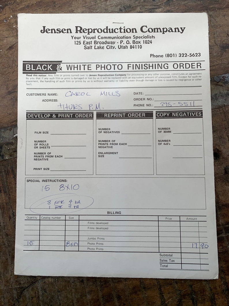 Vintage Film Developing Lab Order Envelopes Photo Finishing - Etsy