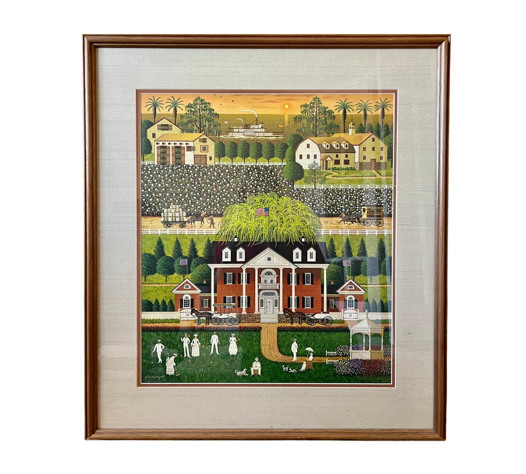 Charles Wysocki Art, Framed Cotton Country Limited Edition Art Print ...