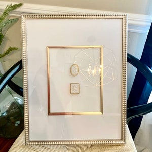 Framed Intaglio Art, Pair of Large Framed Plaster Intaglios in Gold ...