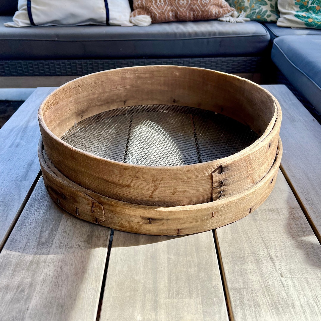 Antique Bentwood Grain Sieve, Primitive Wood and Wire Sifter, Sieve ...