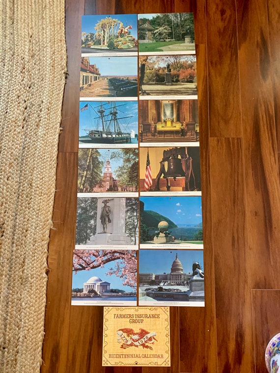 Vintage Farmers Insurance Bicentennial Art Print Calendar - Etsy
