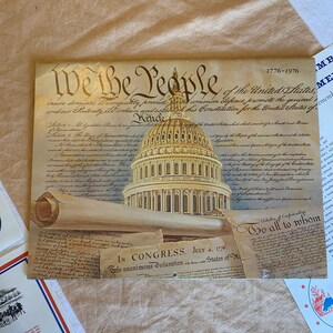 Lot of Vintage Bicentennial Memorabilia, USA Patriotic Paper Ephemera ...