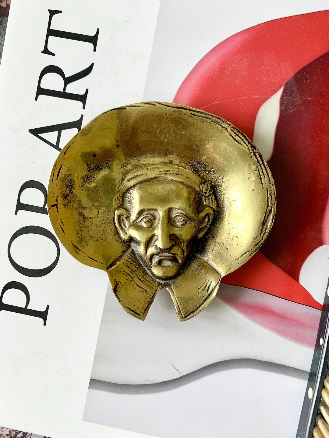 Unique Cast Bronze Figural Face Pin Tray - Etsy