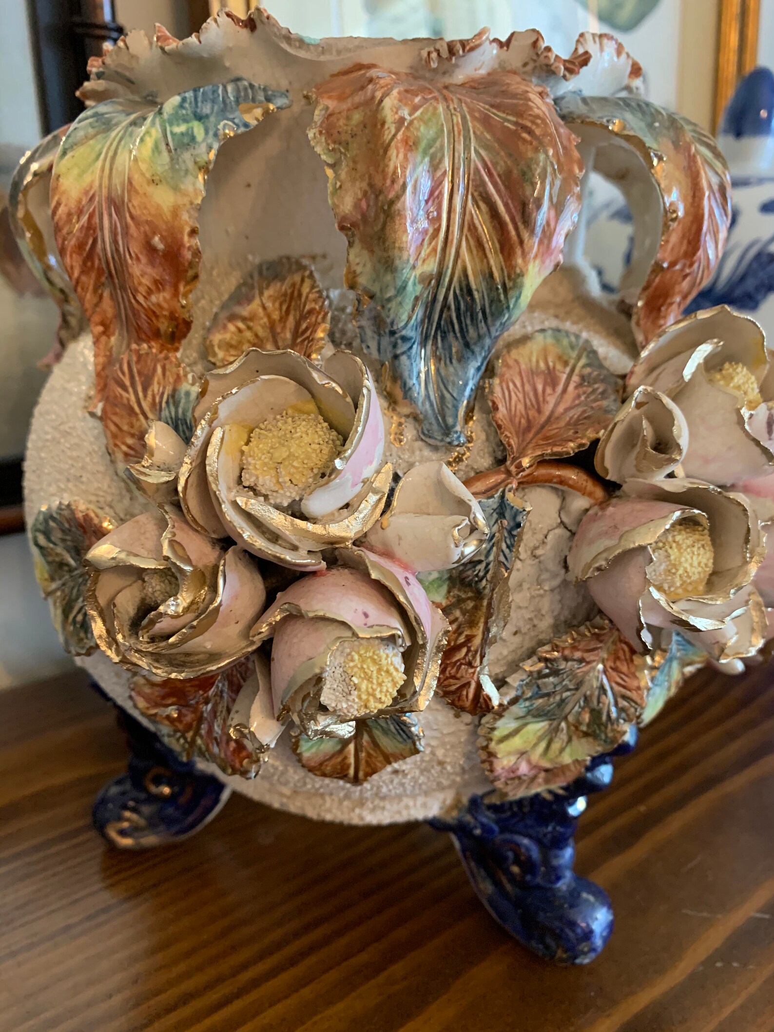 19th Century French Barbotine Majolica Cache Pot Rare - Etsy