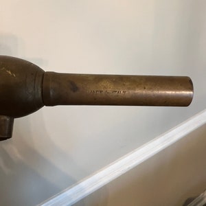 Mid Century Muzzleloader Powder Horn With Brass Valve and Leather Strap ...