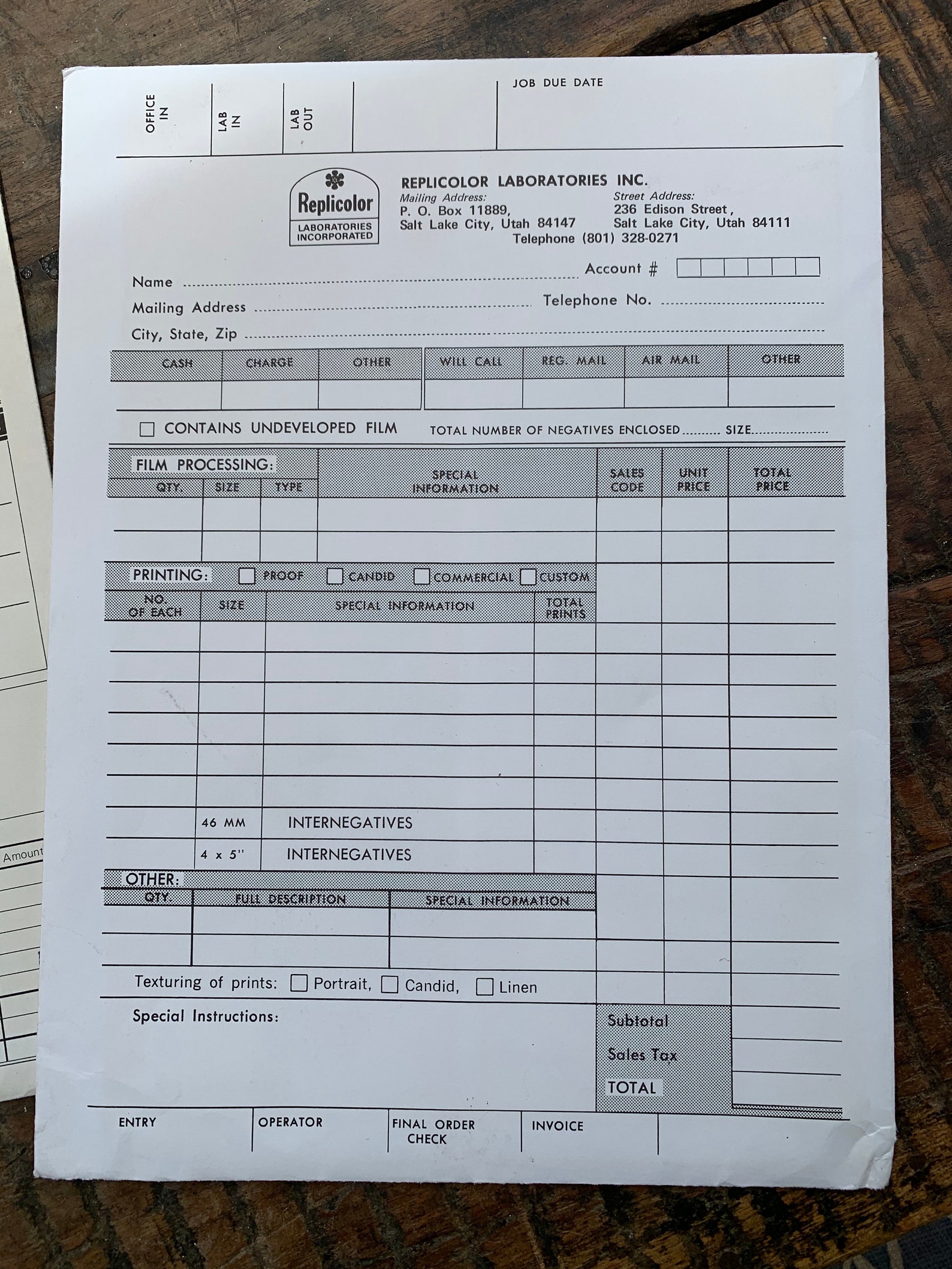 Vintage Film Developing Lab Order Envelopes Photo Finishing | Etsy