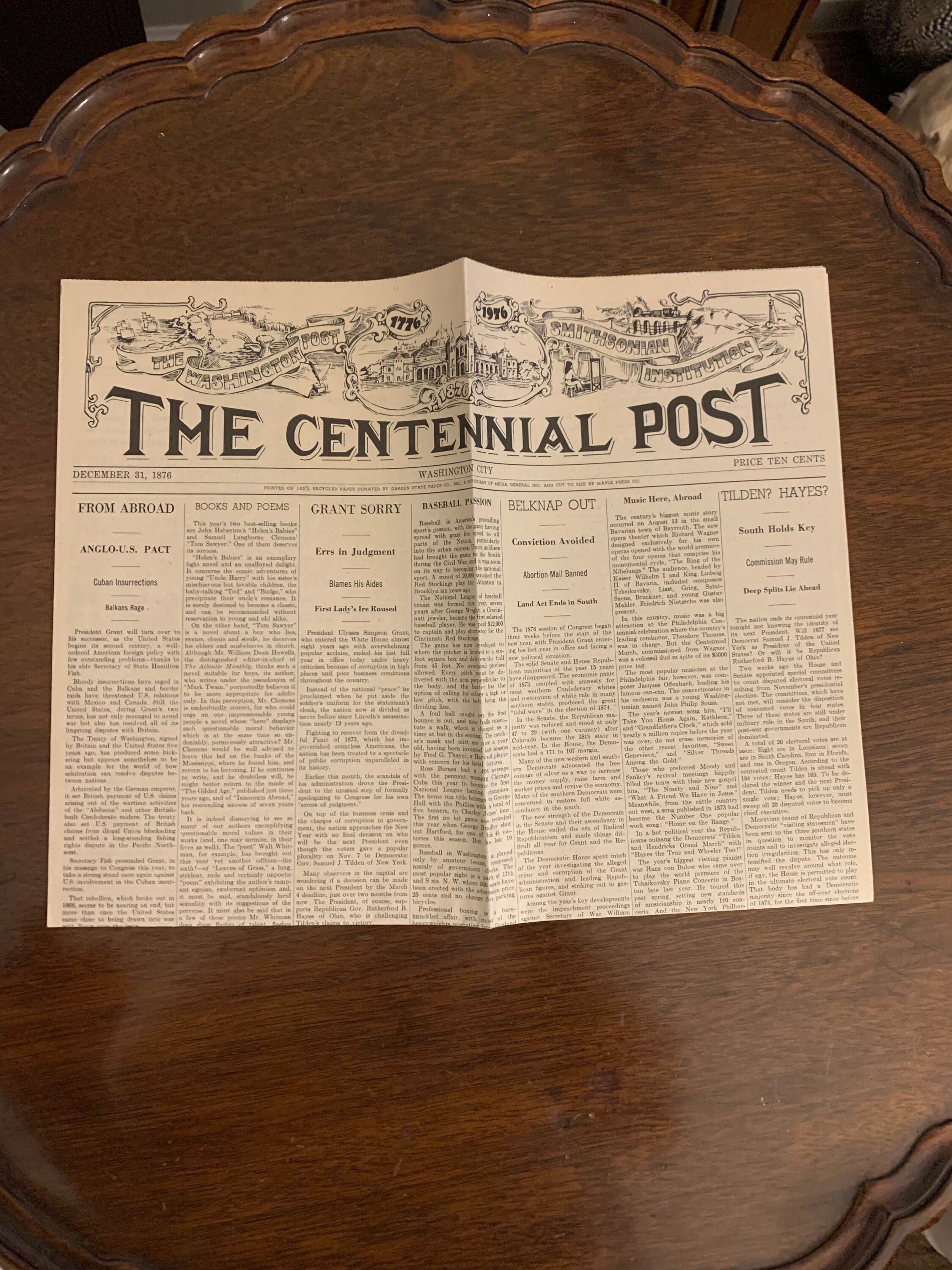 1976 The Centennial Post Washington Post Smithsonian | Etsy