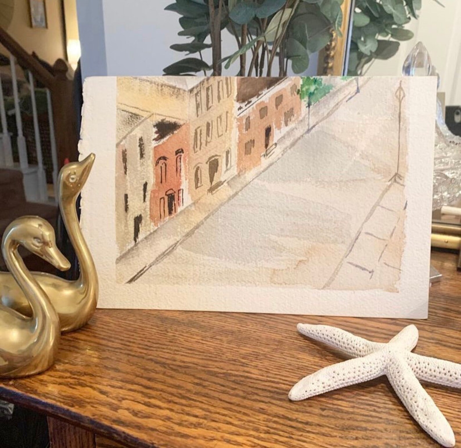 Vintage Watercolor Paintings Two-sided Artwork Melon | Etsy