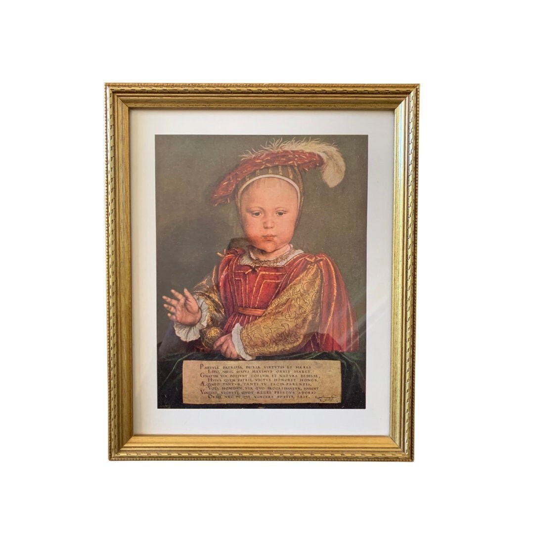 Vintage enmarcado Edward VI como Príncipe de Gales Holbein Art Print ...