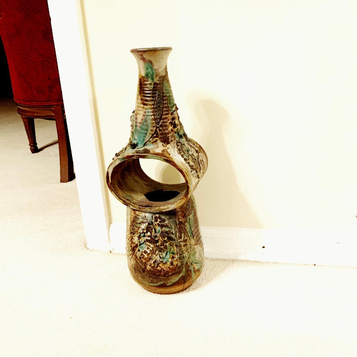 Large Vintage Oscar Bucher Ikebana Pottery Vase - Etsy