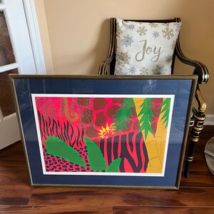 Vintage Framed Jungle Art Screen Print, Artist Signed Limited Edition ...