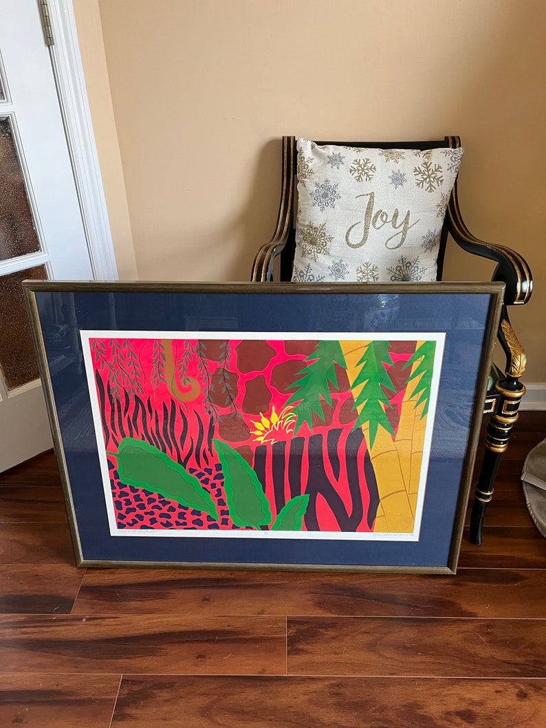 Vintage Framed Jungle Art Screen Print Artist Signed Limited - Etsy