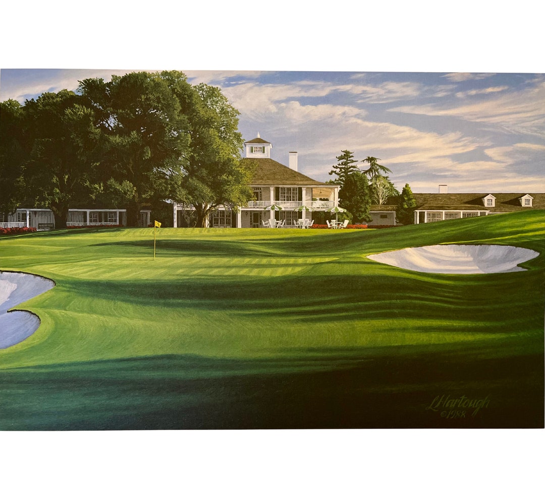 Linda Hartough the 18th Green and the Clubhouse Augusta National Golf ...