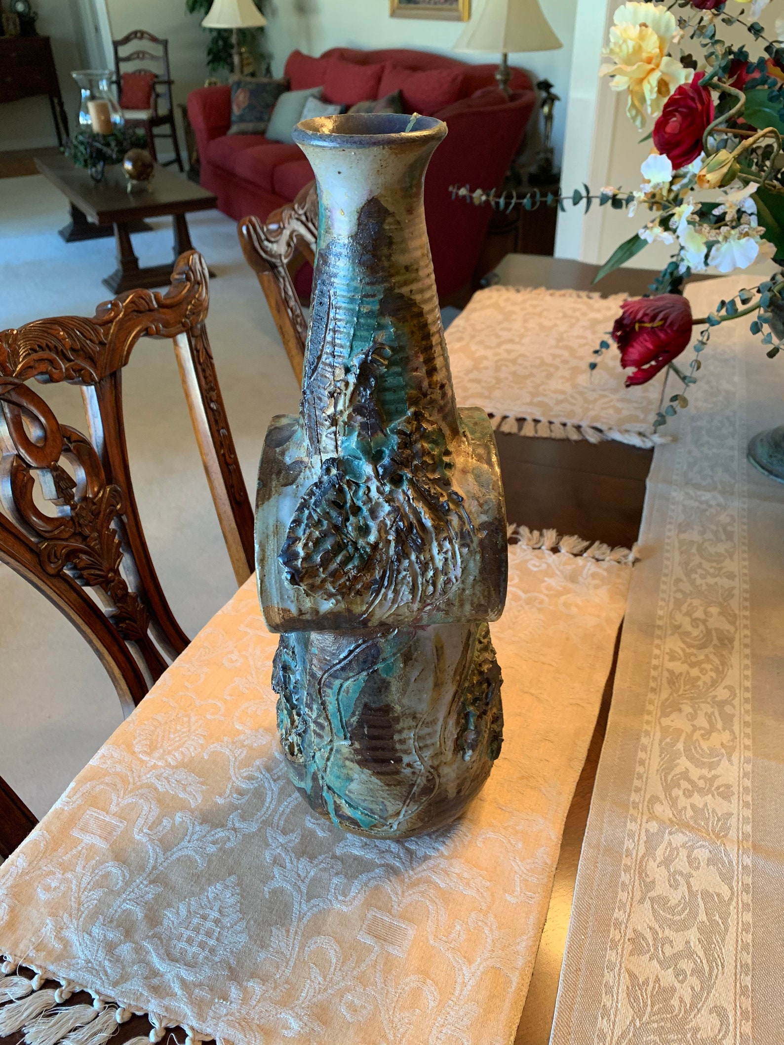 Large Vintage Oscar Bucher Ikebana Pottery Vase - Etsy