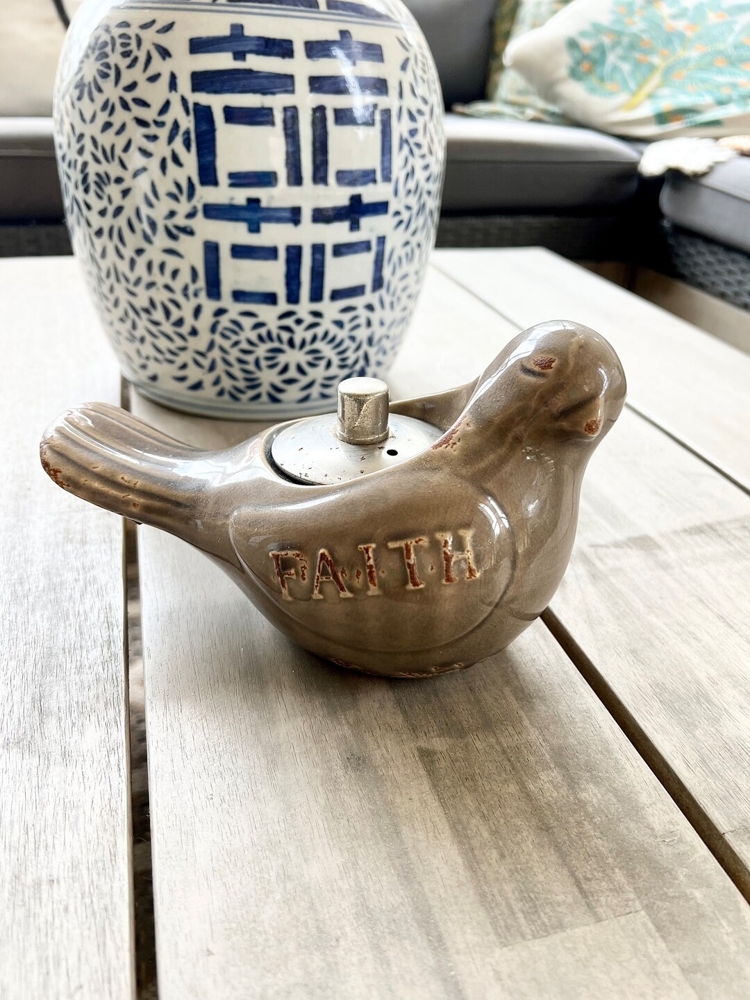 Ceramic Bird Table Top Torch, Faith Bird Oil Lamp Candle Holder - Etsy
