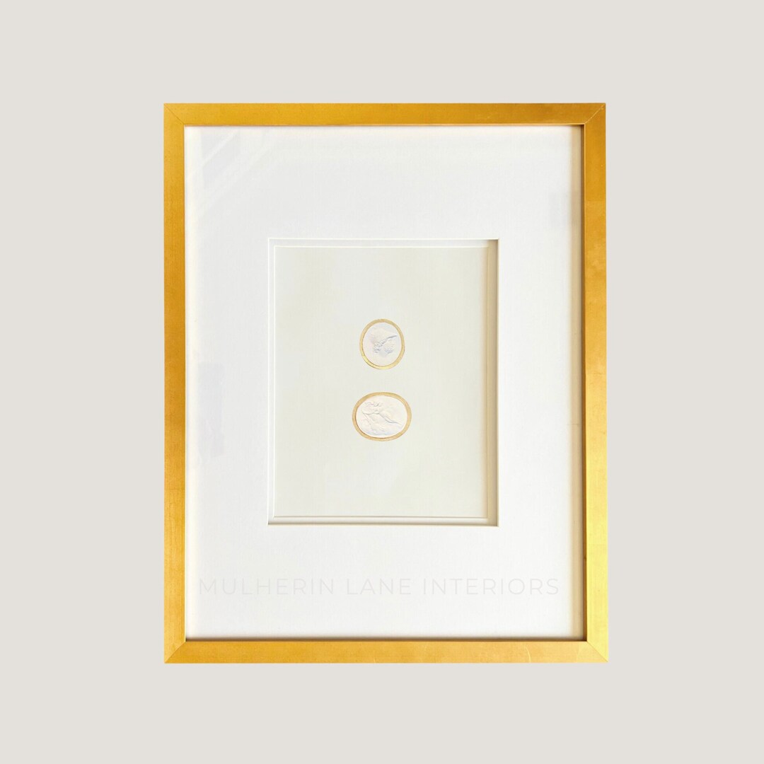 Framed Intaglio Art Large Framed Plaster Intaglios In Gold Custom Made To Order Etsy