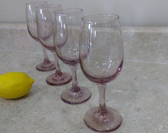 Pink stemware | Etsy