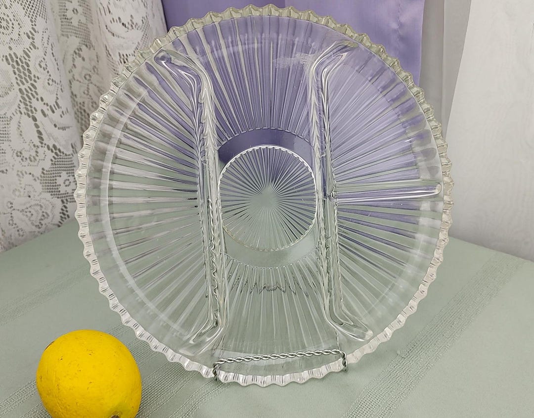 Anchor Hocking Queen Mary Clear Divided Serving Dish, Relish Dish ...