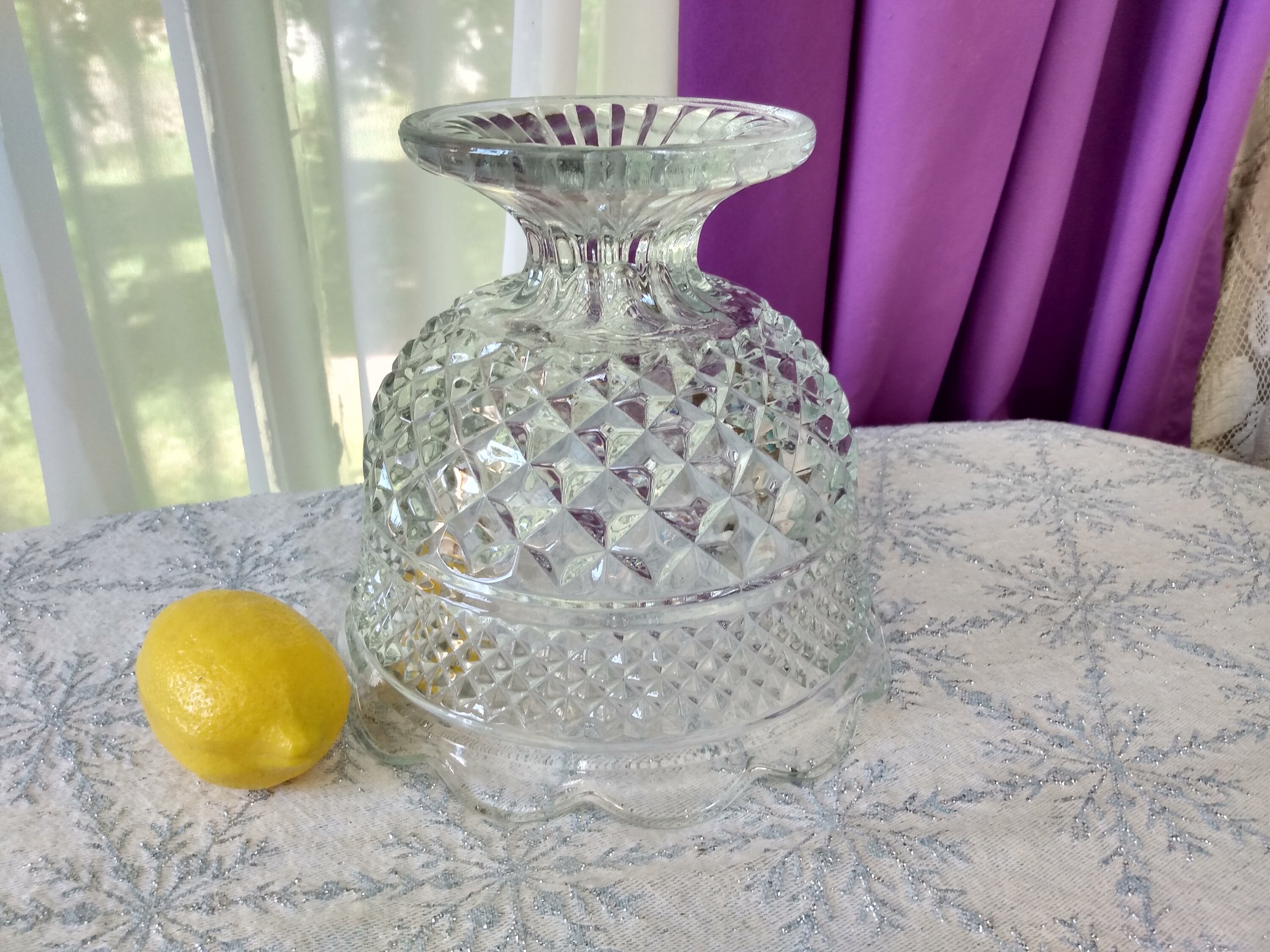 Home & Living Large Wexford Footed Bowl Anchor Hocking Centerpiece ...