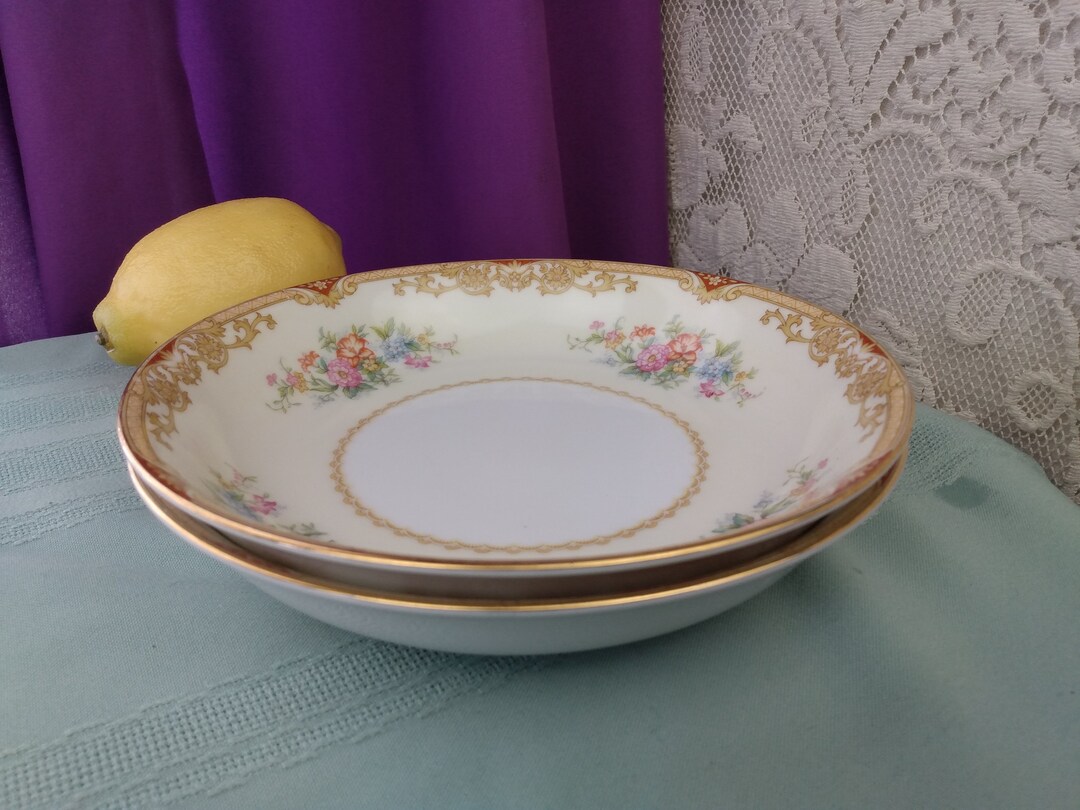 Noritake Topaze Soup Bowls Morimura Set of 2 Antque Fine China Made in ...