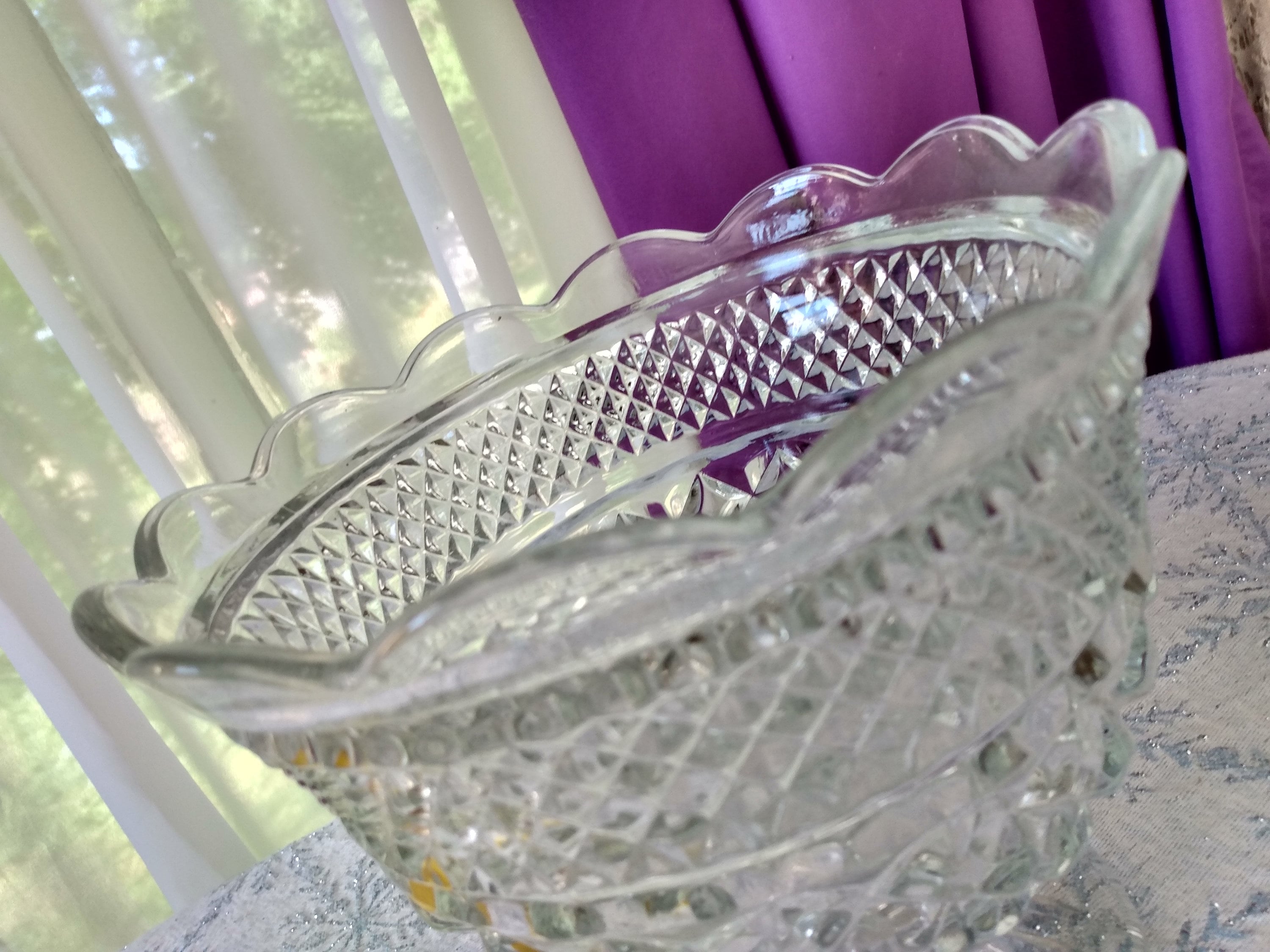 Home & Living Large Wexford Footed Bowl Anchor Hocking Centerpiece ...